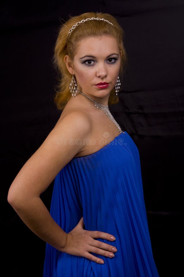 Gorgeous Model Standing on the White Background Stock Photo - Image of ...