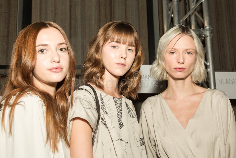 Gorgeous Models Posing in the Backstage Editorial Photography - Image ...
