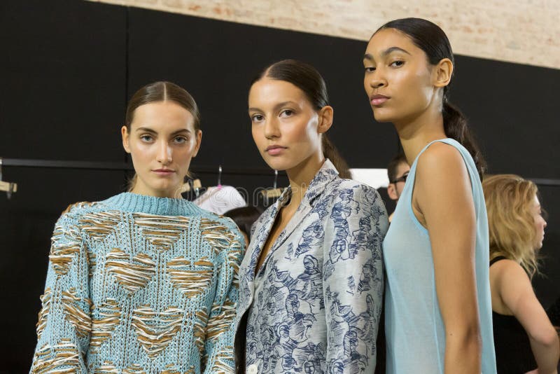 Gorgeous Models Posing in the Backstage Editorial Photo - Image of ...