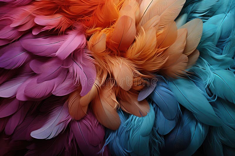 Gorgeous Multi-color Texture with Bird Feathers Stock Photo - Image of ...