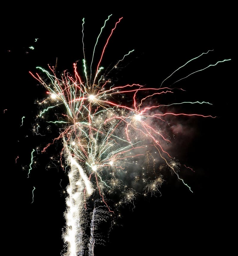 Gorgeous Multi-colored Fireworks Display on Dark Background Stock Photo ...