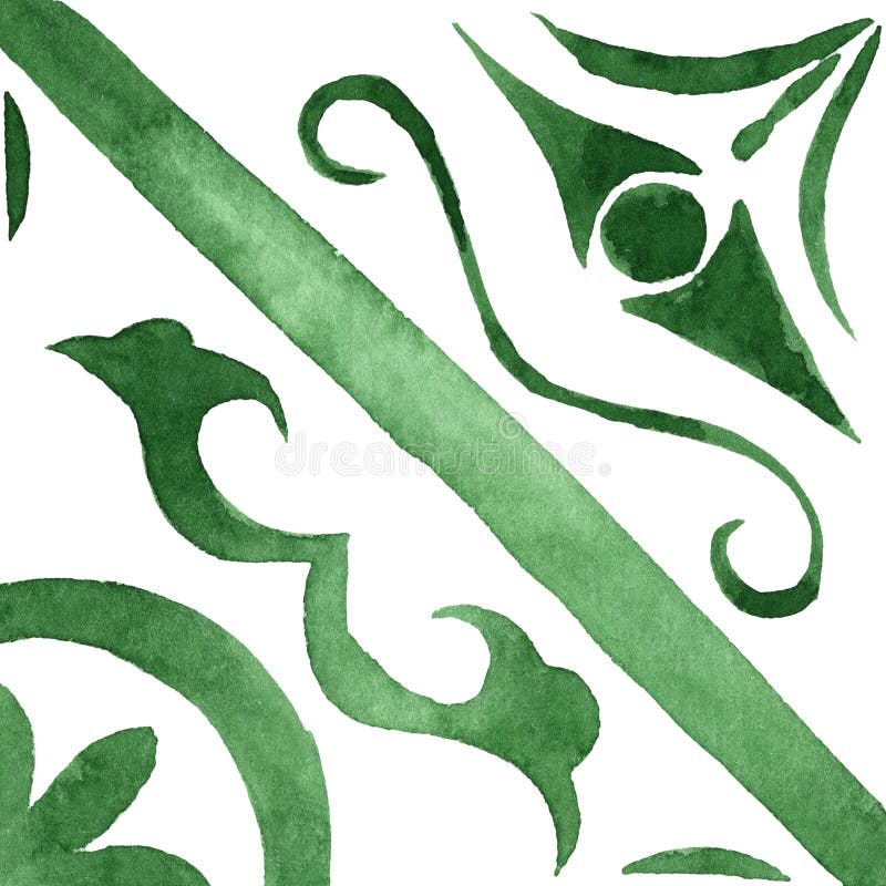 Gorgeous Patchwork Pattern from Dark Green and White Moroccan ...