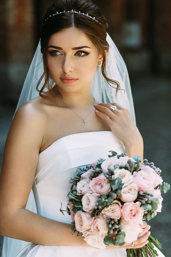 Gorgeous Portrait of the Beautiful Young Bride Stock Photo - Image of ...