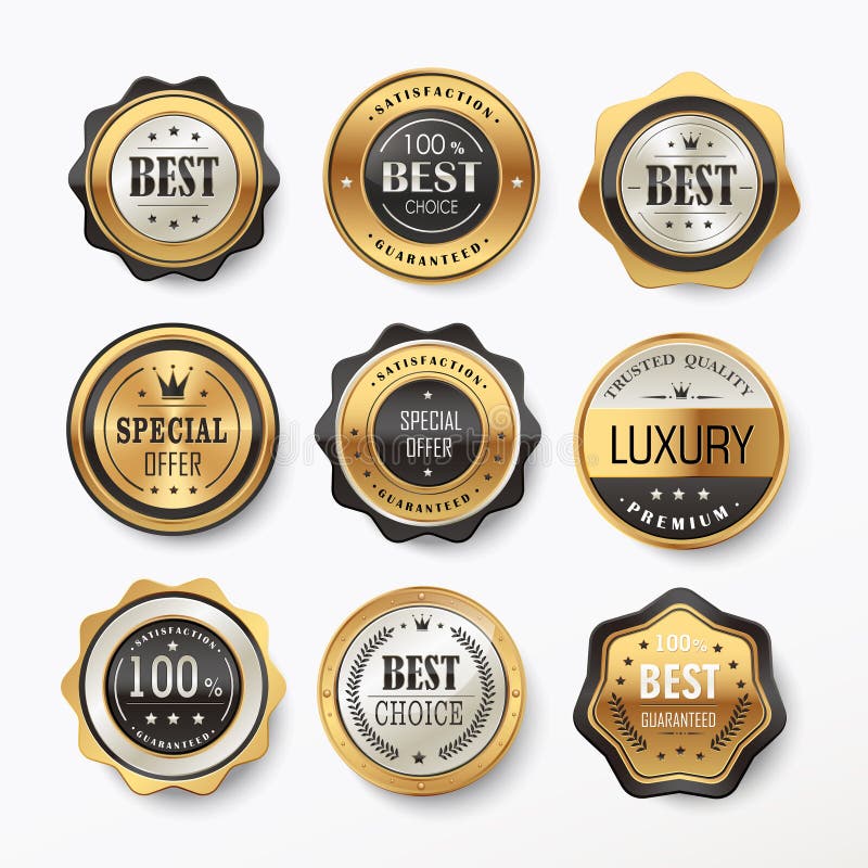 Gorgeous Premium Golden Labels Design Stock Illustration - Illustration ...