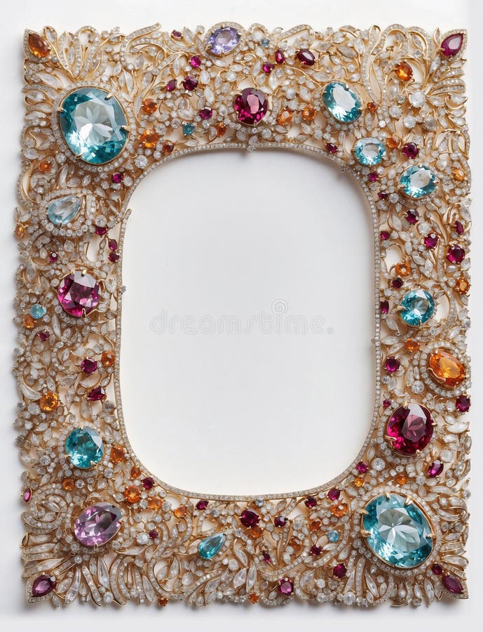 A Gorgeous Rectangular Frame Adorned with a Multitude of Sparkling ...
