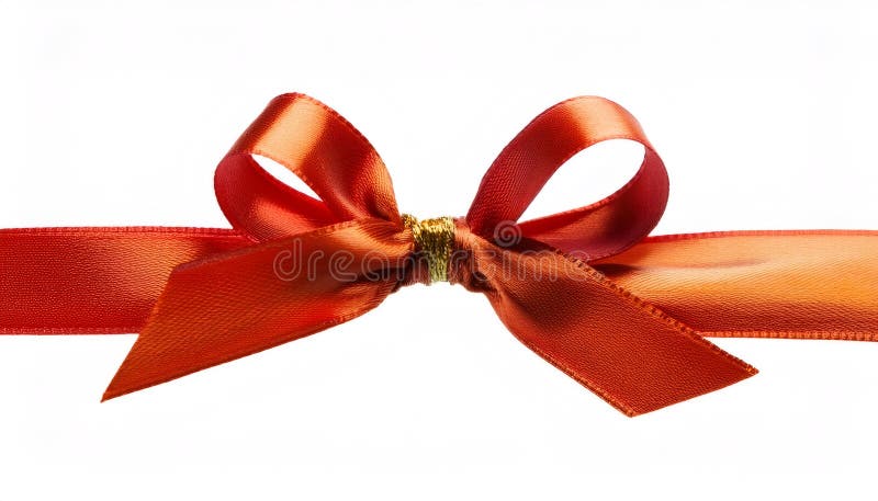 Gorgeous Red Ribbon Bow with Golden Thread, Adding a Festive Touch ...