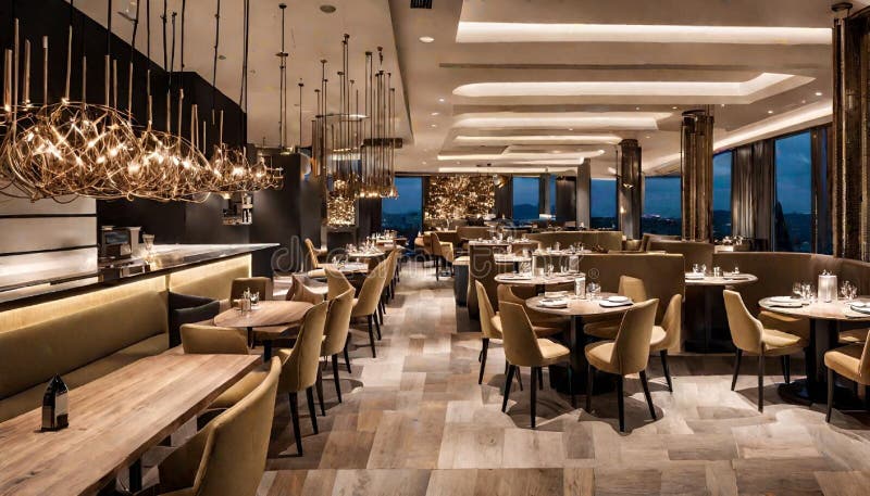 Gorgeous Restaurant Interiors Creating a Captivating Dining Stock ...