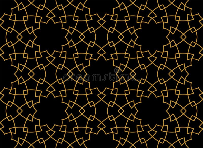 Gorgeous Seamless Arabic Pattern Design. Monochrome Gold Wallpaper or ...