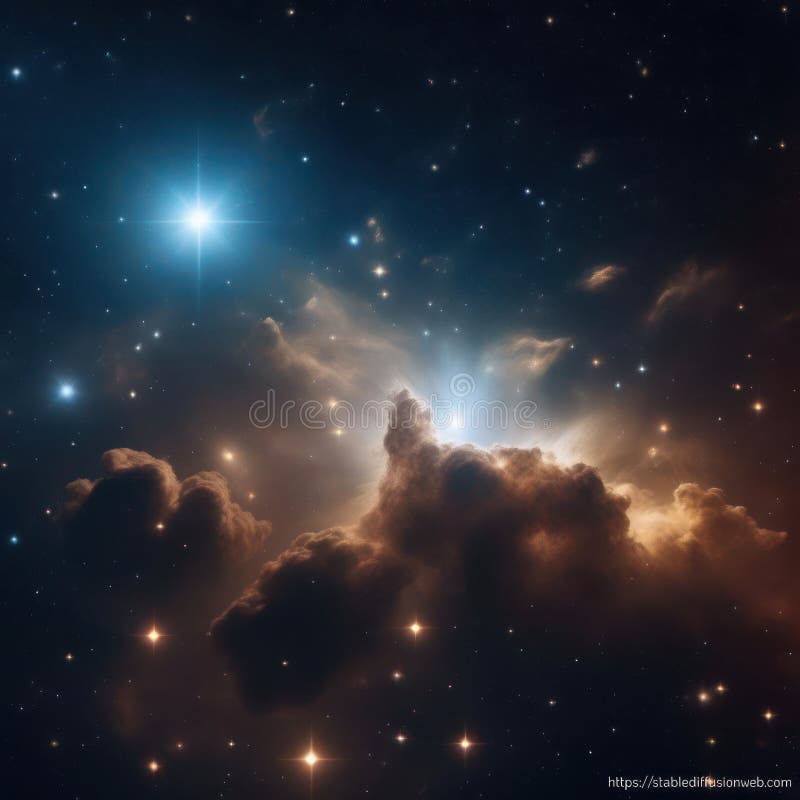 Gorgeous Space and Twinkling Stars Background Image with Nebula Gas ...