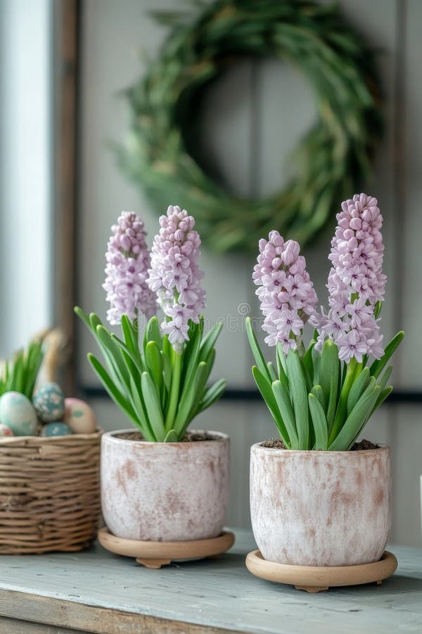 Gorgeous Spring Hyacinths Against a Rustic Backdrop Stock Image - Image ...