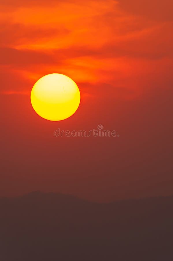 The Gorgeous Summer Sun Setting Over a Mountain Range Stock Image ...