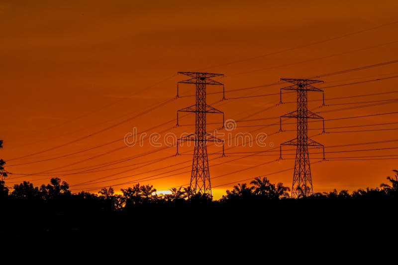 Sunrise with Silhouette of Trees and Gazebo with Sunray Stock Image ...