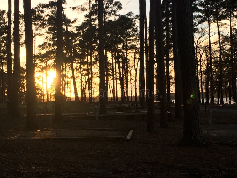 Sunset at Relaxing Campground Stock Image - Image of gorgeous, sunset ...