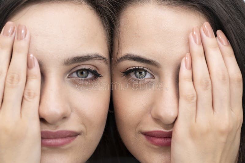 Gorgeous Two Caucasian Twins Models Posing Together Stock Image - Image ...