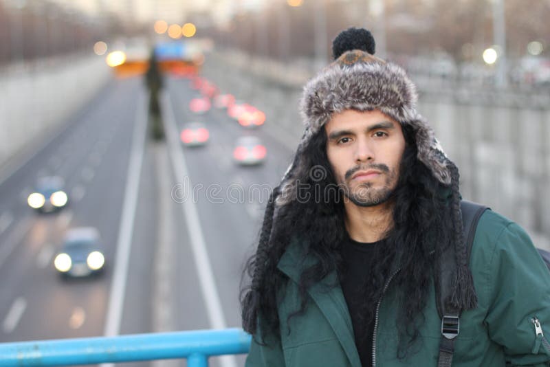 Eskimo Male Smiling Outdoors with Copy Space Stock Image - Image of ...