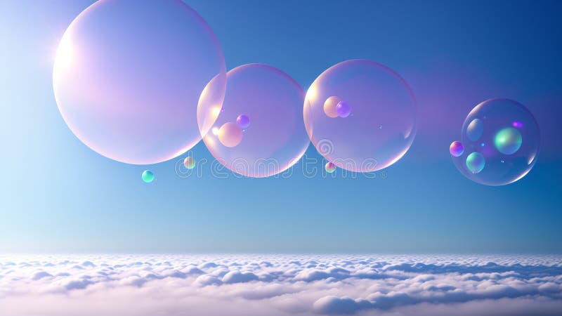 A Gorgeous View of a Bunch of Bubbles Floating in the Sky AI Generative ...