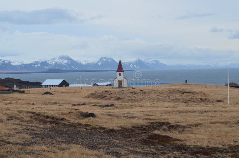 Gorgeous View of Hellnar Iceland`s Church Stock Photo - Image of ...