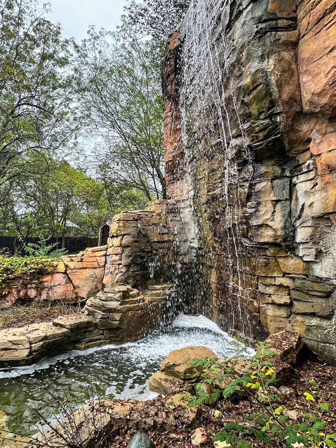 Gorgeous Waterfall at the Columbus Zoo in Columbus, Ohio Stock Image ...