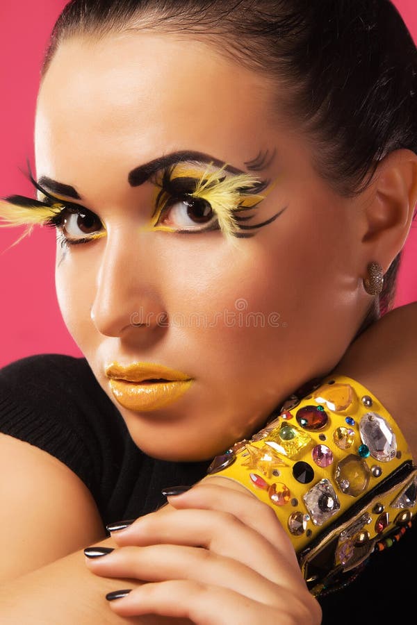 Gorgeous Woman with Bright Makeup Stock Photo - Image of vogue ...