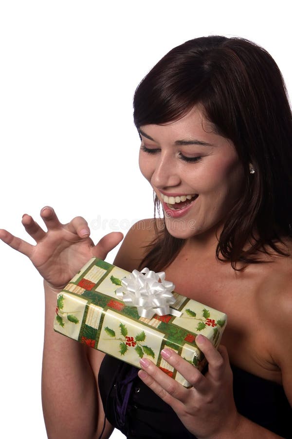 Gorgeous Woman with Present Stock Image - Image of pleasure, leisure ...