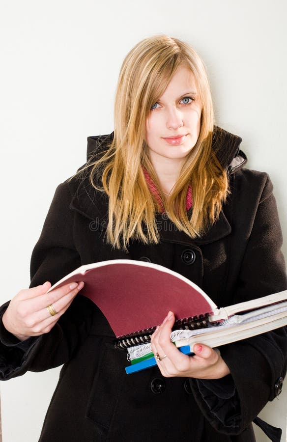 Gorgeous Young Blond Student Girl. Stock Photo - Image of education ...