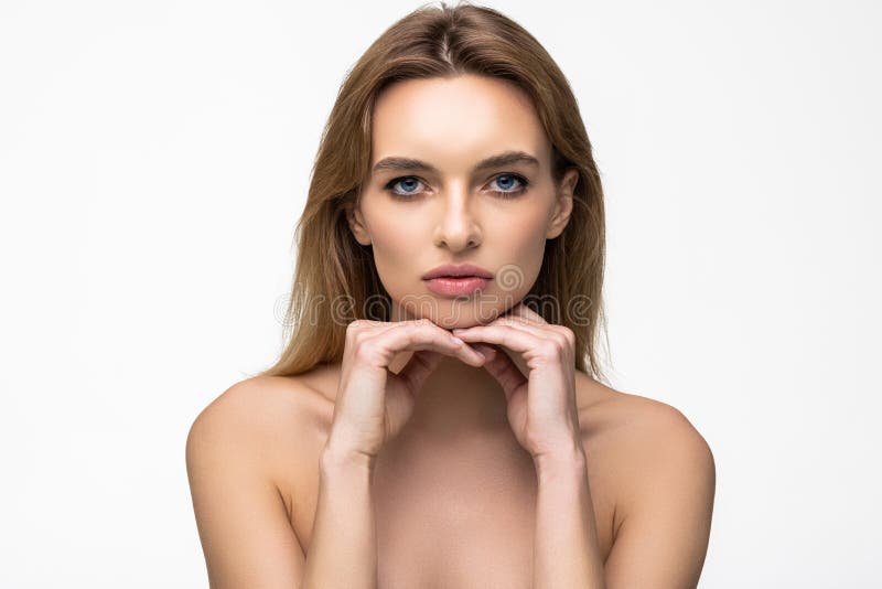 Gorgeous Young Brunette Woman Face Portrait Beauty Model Girl With