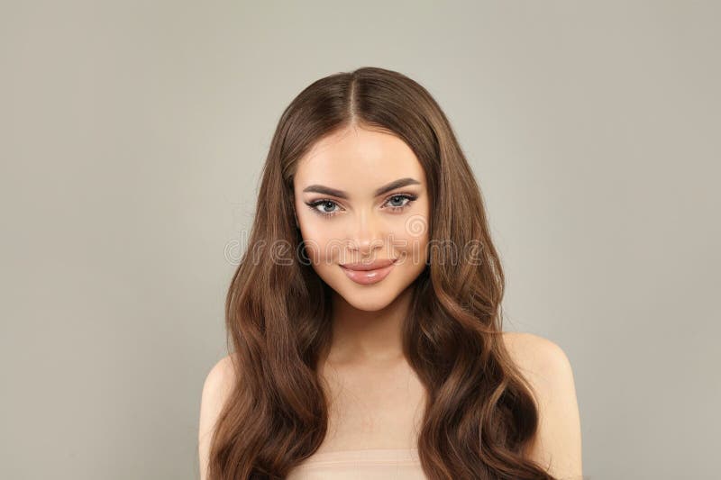 Perfect Female Face Beautiful Model With Clear Skin Closeup Portrait