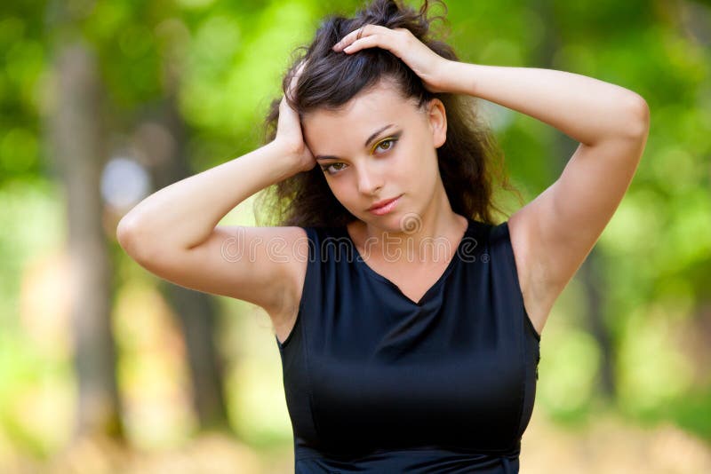 Gorgeous Young Lady Outdoor Stock Photo - Image of close, outdoors ...