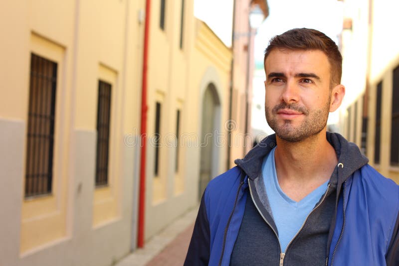 Gorgeous Young Man Walking Outdoors Stock Photo - Image of city, adult ...