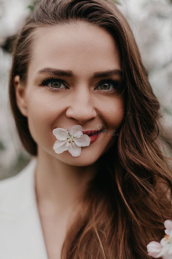 Gorgeous Young Model Posing in Garden Stock Photo - Image of park, lady ...