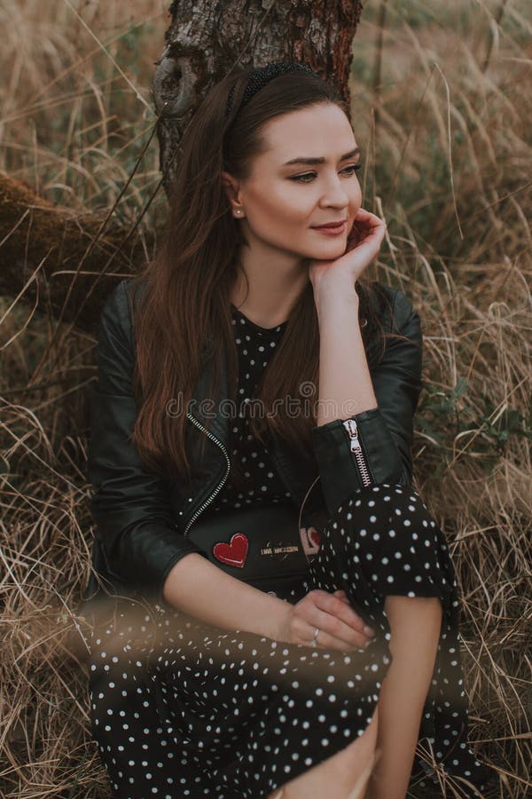 Gorgeous Young Model Posing in Garden Stock Photo - Image of park ...