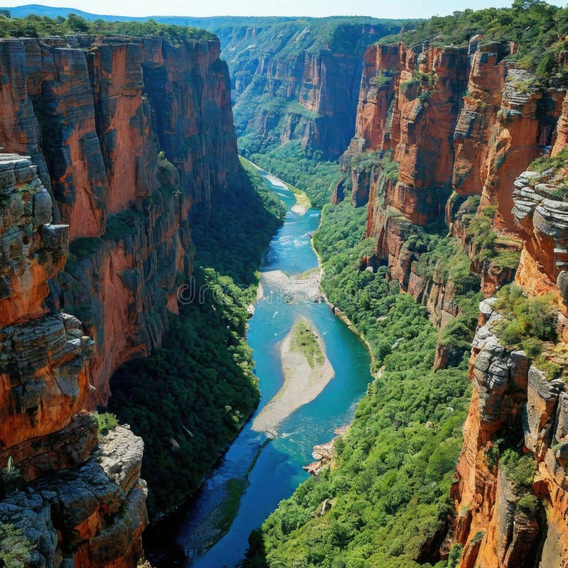 Gorges, Deep Canyons with Steep Cliffs, with a River Flowing Along the ...