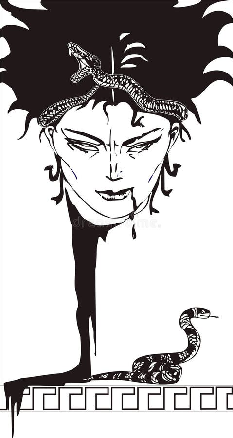 Angry Medusa stock illustration. Illustration of mythology - 26613069