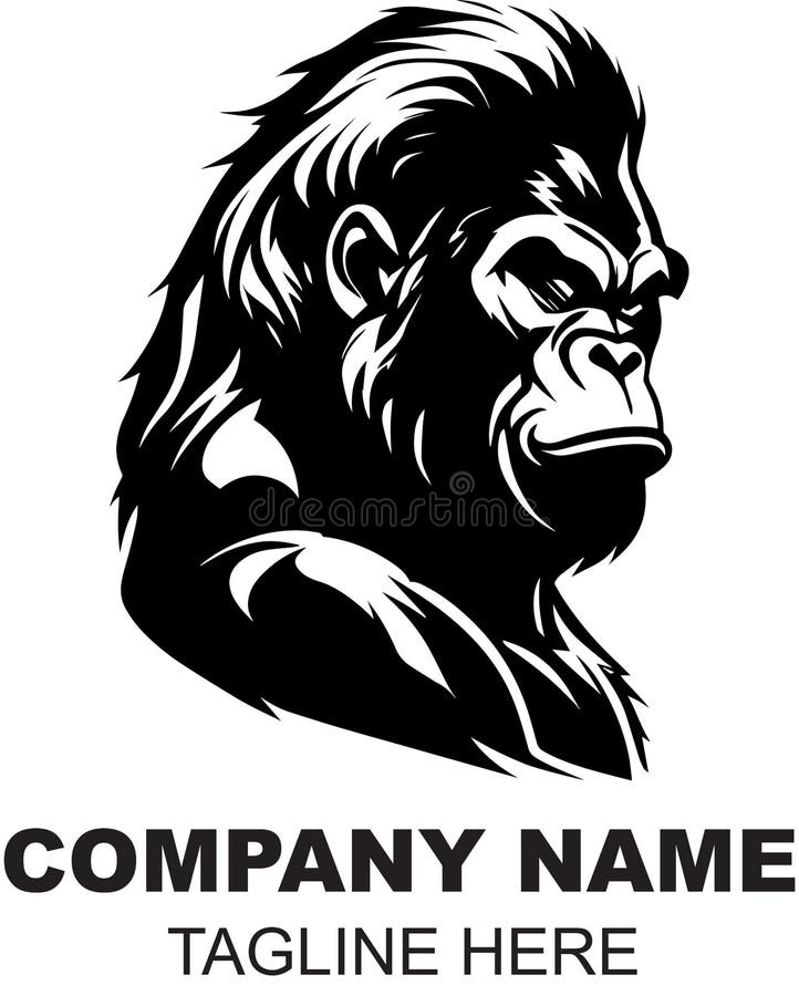Gorilla Black Color Company Logo Stock Vector - Illustration of color, design: 272417087