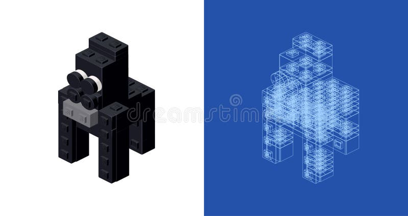 Gorilla Blueprint Project Idea and Implementation. Vector Stock Vector ...