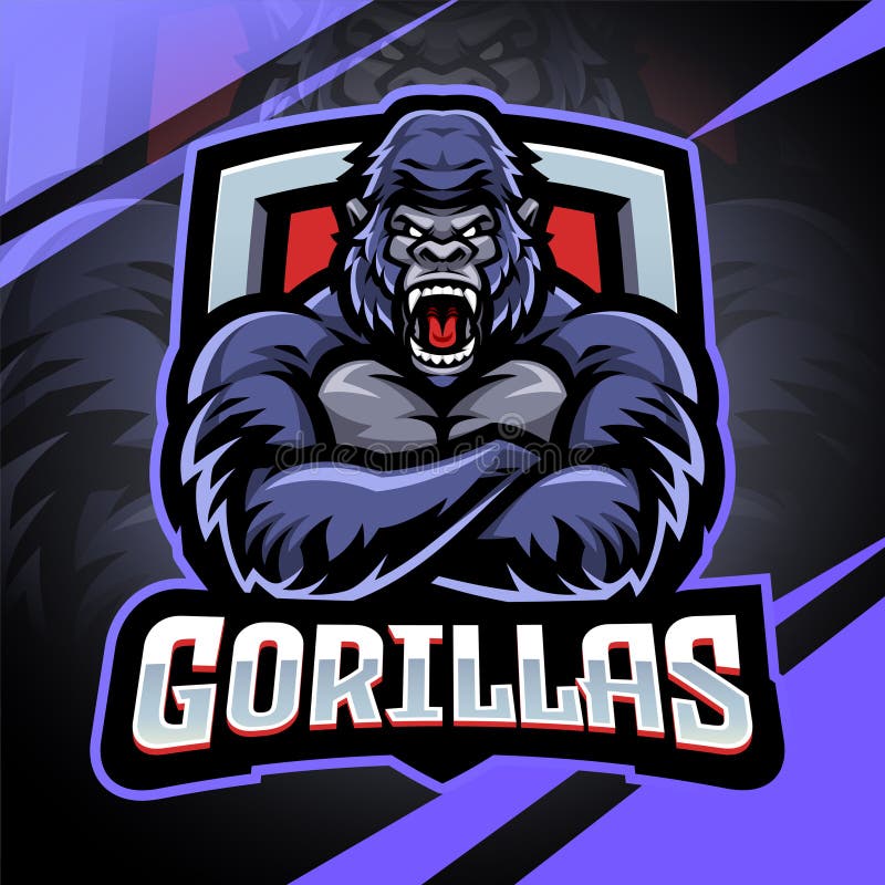 Gorilla Esport Mascot Logo Design Stock Vector - Illustration of esport ...