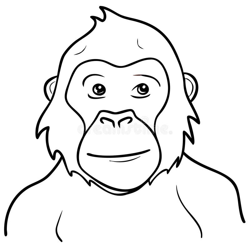 Gorilla Face Outline