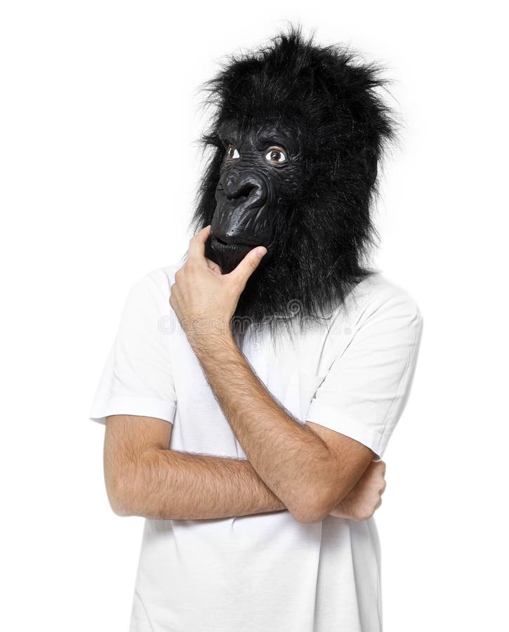 Gorilla man thinking stock photo. Image of background - 33279556