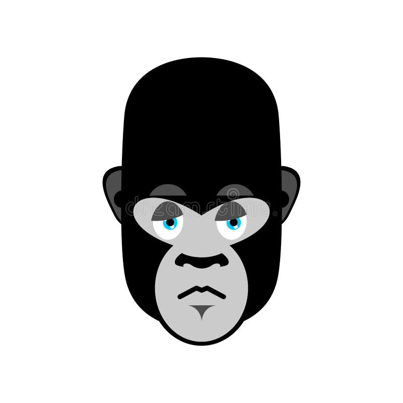 Gorilla Sad Emoji. Monkey Dull Emotion Isolated Stock Vector ...