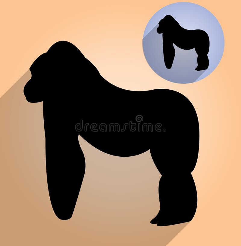 Gorilla silhouette stock vector. Illustration of background - 295748172