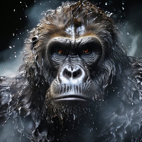 Gorilla Taking Bath AI Generated Stock Illustration - Illustration of ...