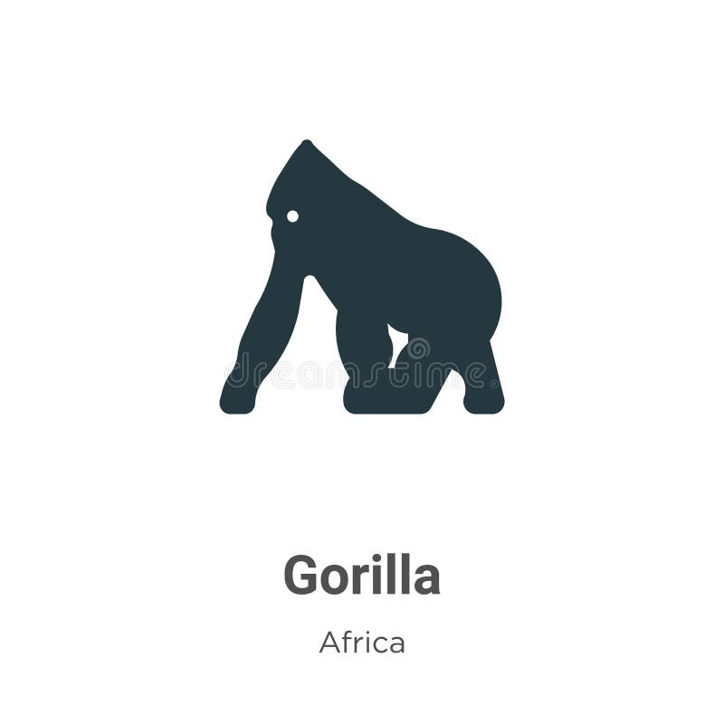 Gorilla Vector Icon on White Background. Flat Vector Gorilla Icon ...