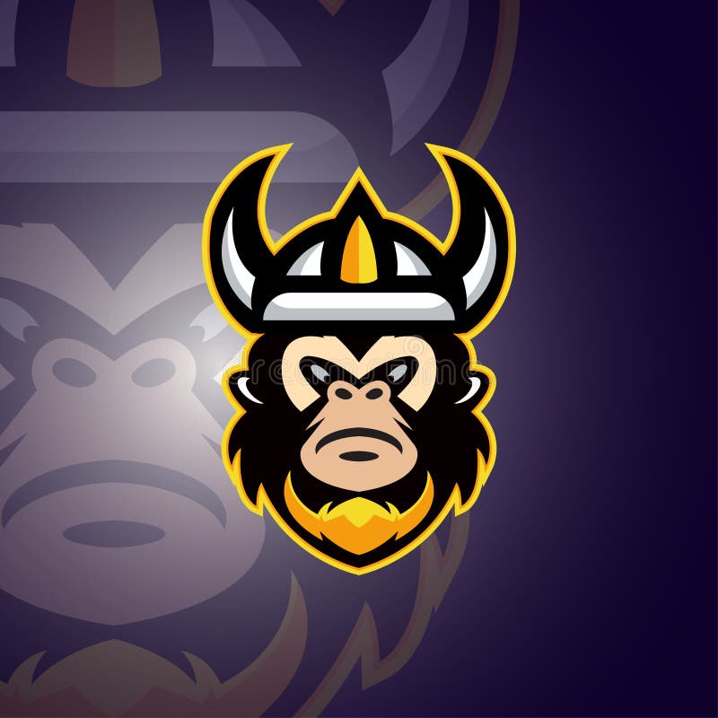 Gorilla Viking Logo Mascot Vector Stock Vector - Illustration of black ...
