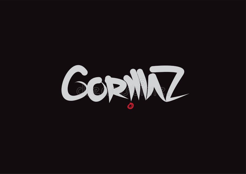 GorillaZ Lettering Text Style Vector Illustration Stock Vector ...