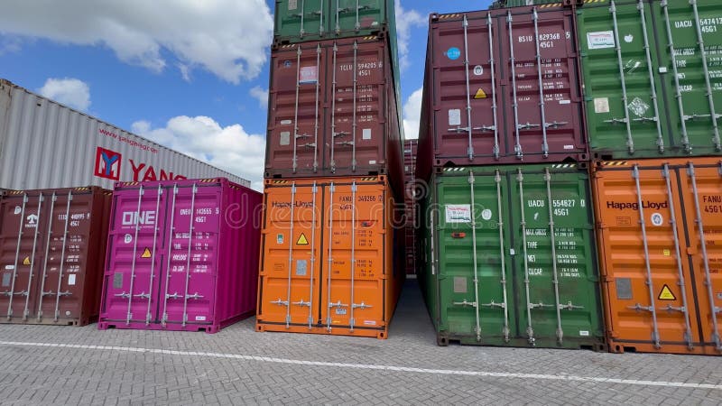 Gorinchem, the Netherlands - 04 07 2024 : Stack of Container Cargo ...