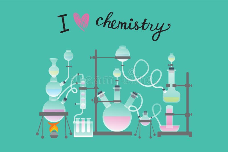 We`ve Got Chemistry. Lettering Composition with Test Tubes. Vector ...