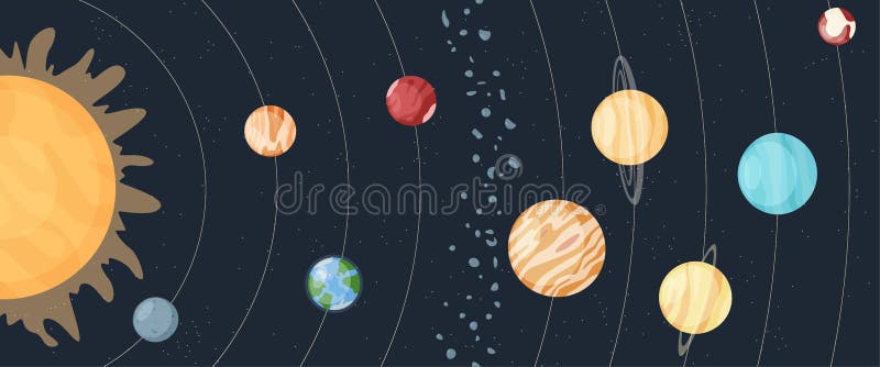 Flat solar system planets stock vector. Illustration of minimalism ...