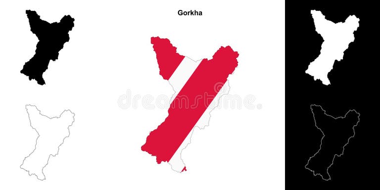 Gorkha outline map stock vector. Illustration of detailed - 371576165