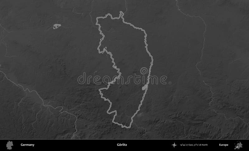 Gorlitz Outlined, Germany. Grayscale Stock Illustration - Illustration ...