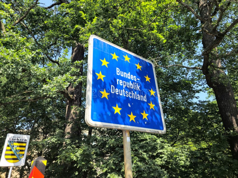 Border sign of Germany editorial photography. Image of sign - 325291607